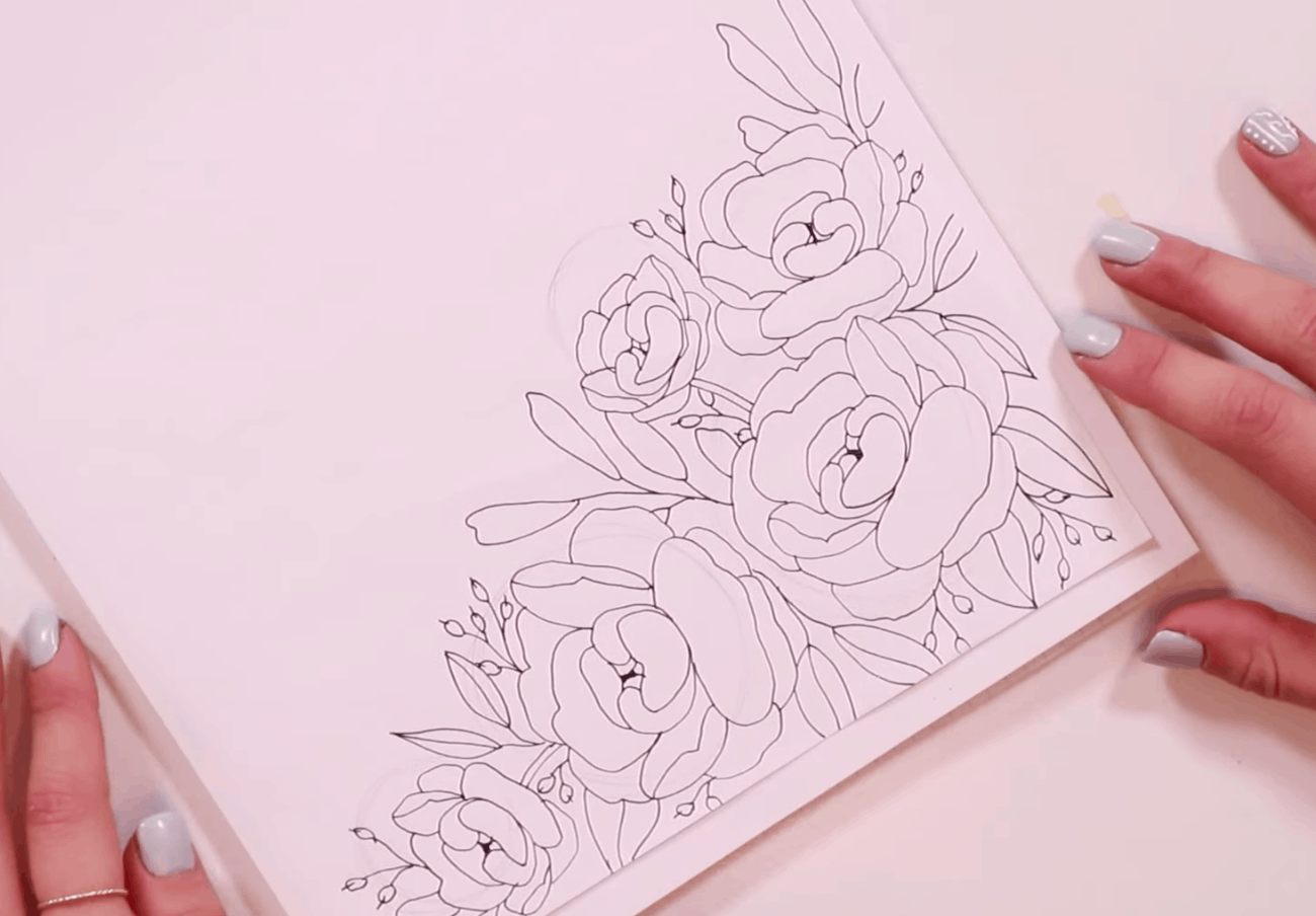 How to Draw a Peony Composition: Step-by-Step Tutorial - The Happy Ever ...