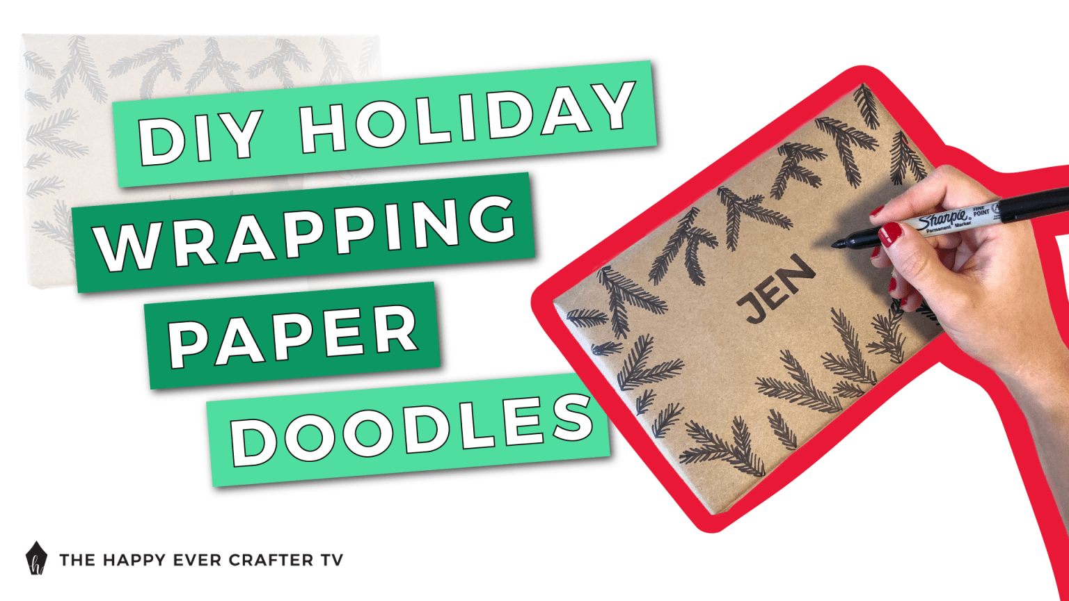 Easy DIY Holiday Wrapping Paper Doodles - The Happy Ever Crafter Inc.
