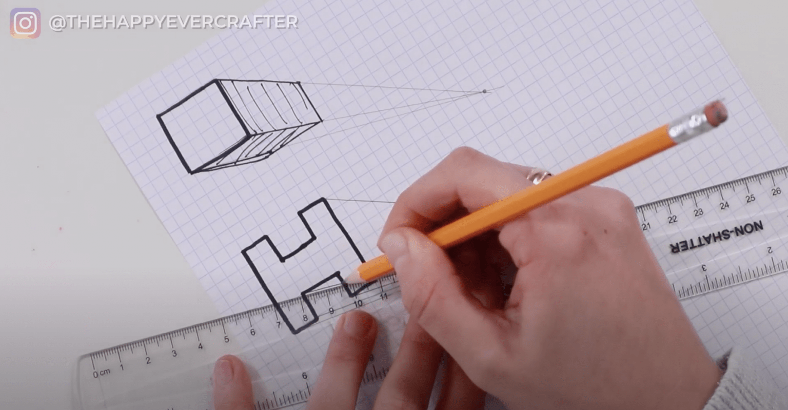 Step by Step 3D Calligraphy & Lettering (Using Perspective) - The Happy ...