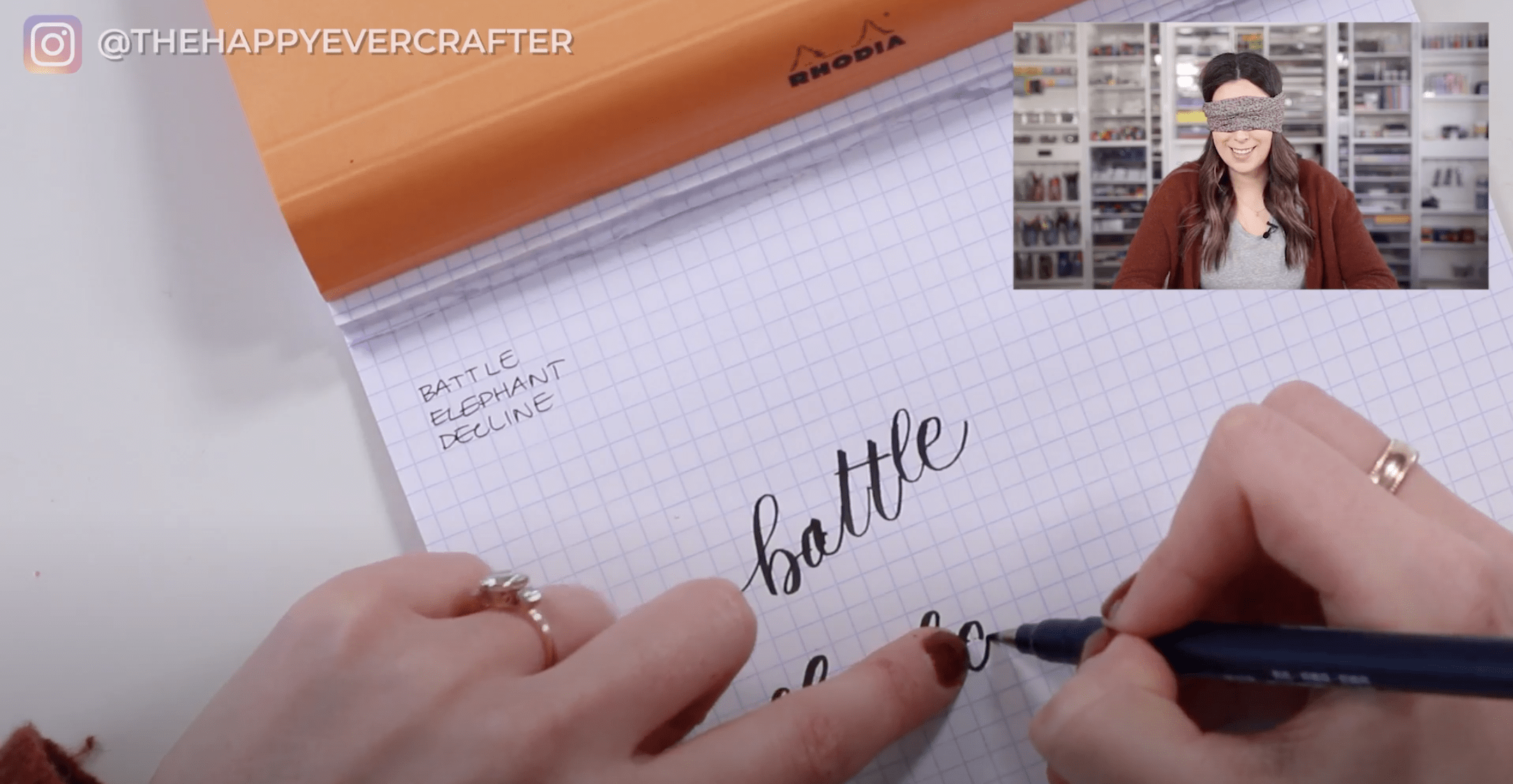 Blindfolded Calligraphy - The Happy Ever Crafter Inc.
