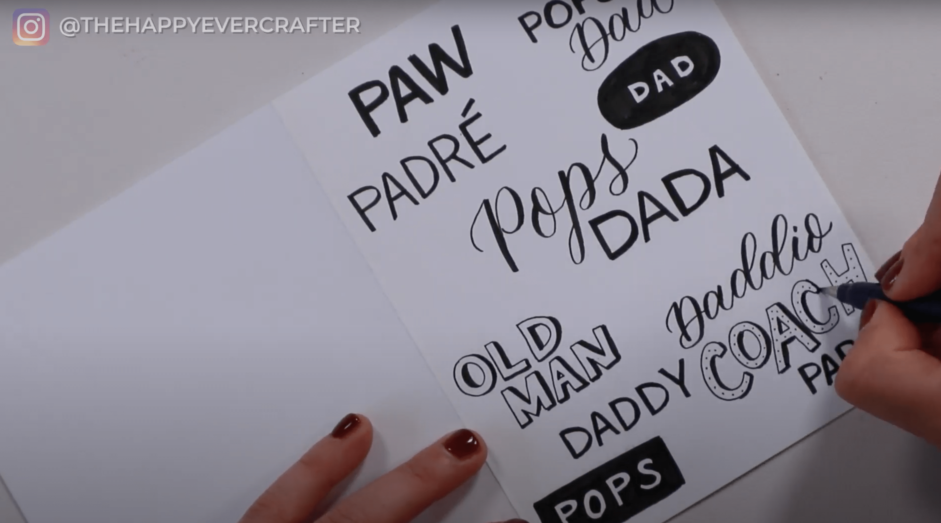 Easy DIY Hand Lettered Father's Day Card - The Happy Ever Crafter Inc.