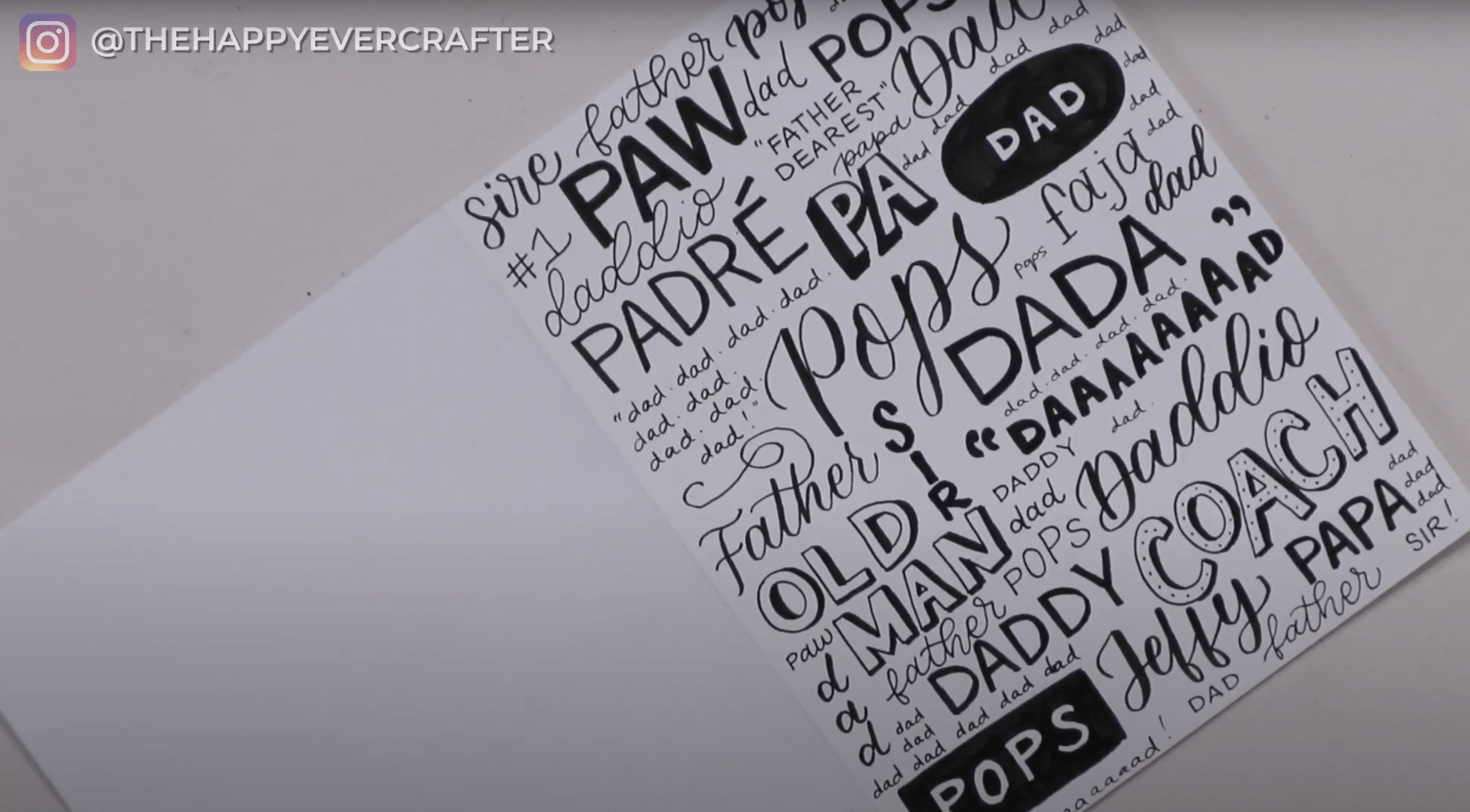 Easy DIY Hand Lettered Father's Day Card - The Happy Ever Crafter Inc.