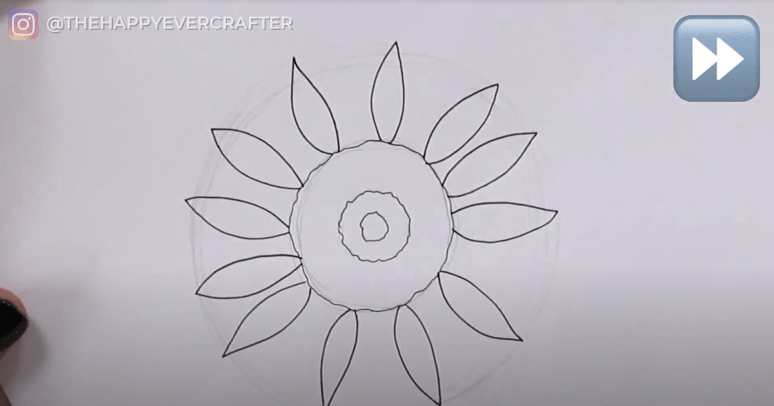 How to Draw a Sunflower - The Happy Ever Crafter Inc.