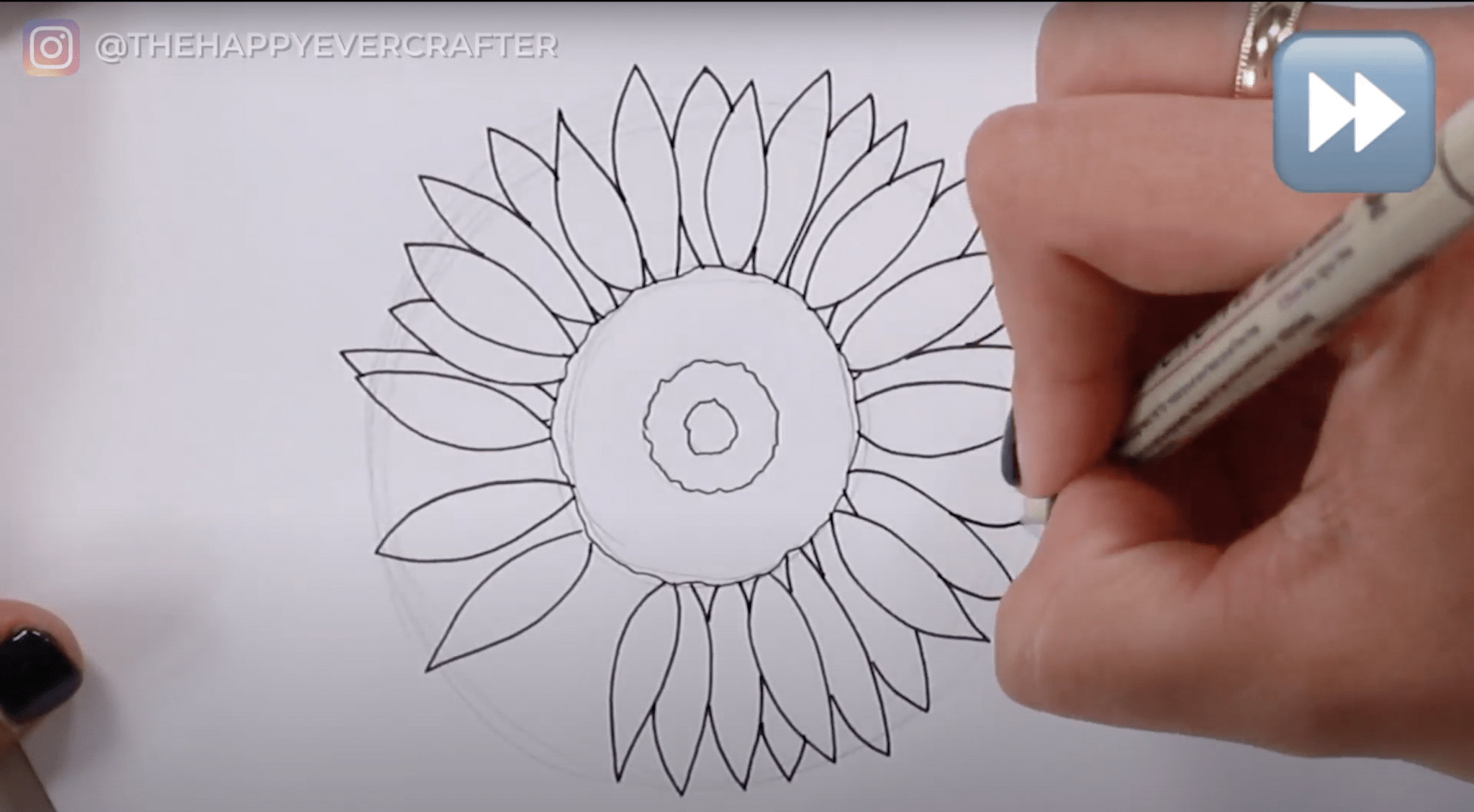 How to Draw a Sunflower - The Happy Ever Crafter Inc.