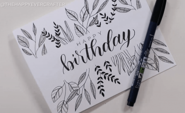 Super Simple DIY Botanical Birthday Card - The Happy Ever Crafter Inc.