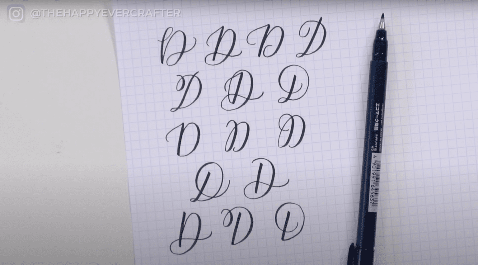 15 Ways To Write Letter D in Brush Calligraphy - The Happy Ever Crafter ...