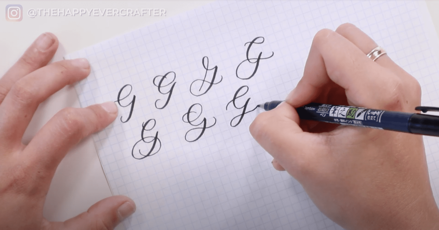 15 Ways To Write Letter G in Brush Calligraphy - The Happy Ever Crafter ...