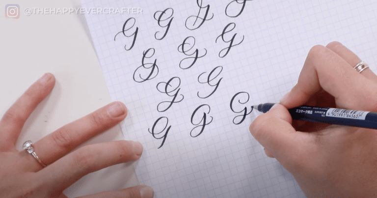 15 Ways To Write Letter G in Brush Calligraphy - The Happy Ever Crafter ...
