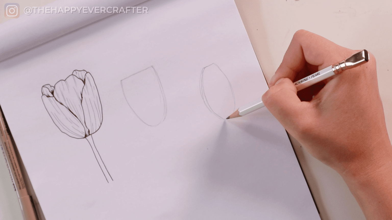How to Draw a Tulip - The Happy Ever Crafter Inc.