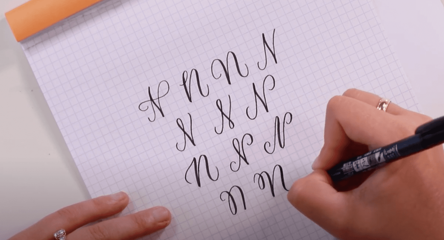 15 Ways To Write Letter N in Brush Calligraphy - The Happy Ever Crafter ...