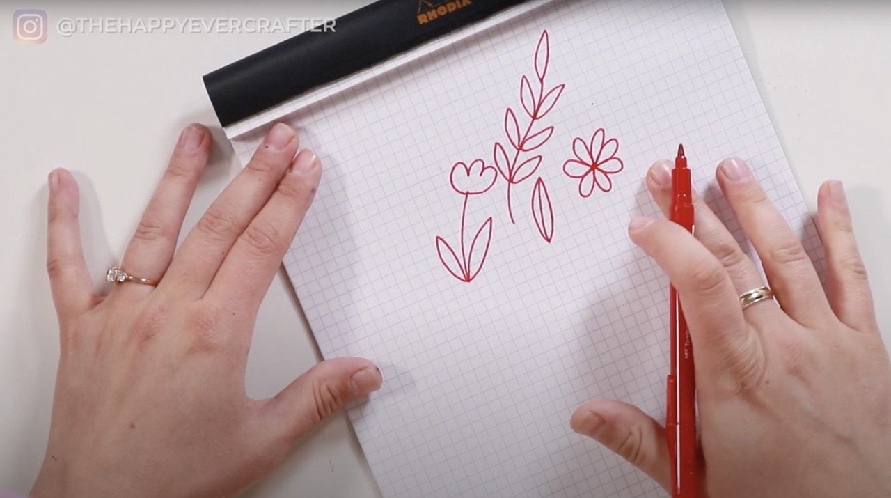 Cute DIY Floral Doodle Card - The Happy Ever Crafter Inc.