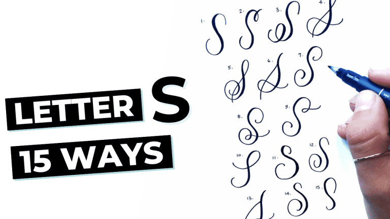 15 Ways To Write Letter S in Brush Calligraphy - The Happy Ever Crafter ...