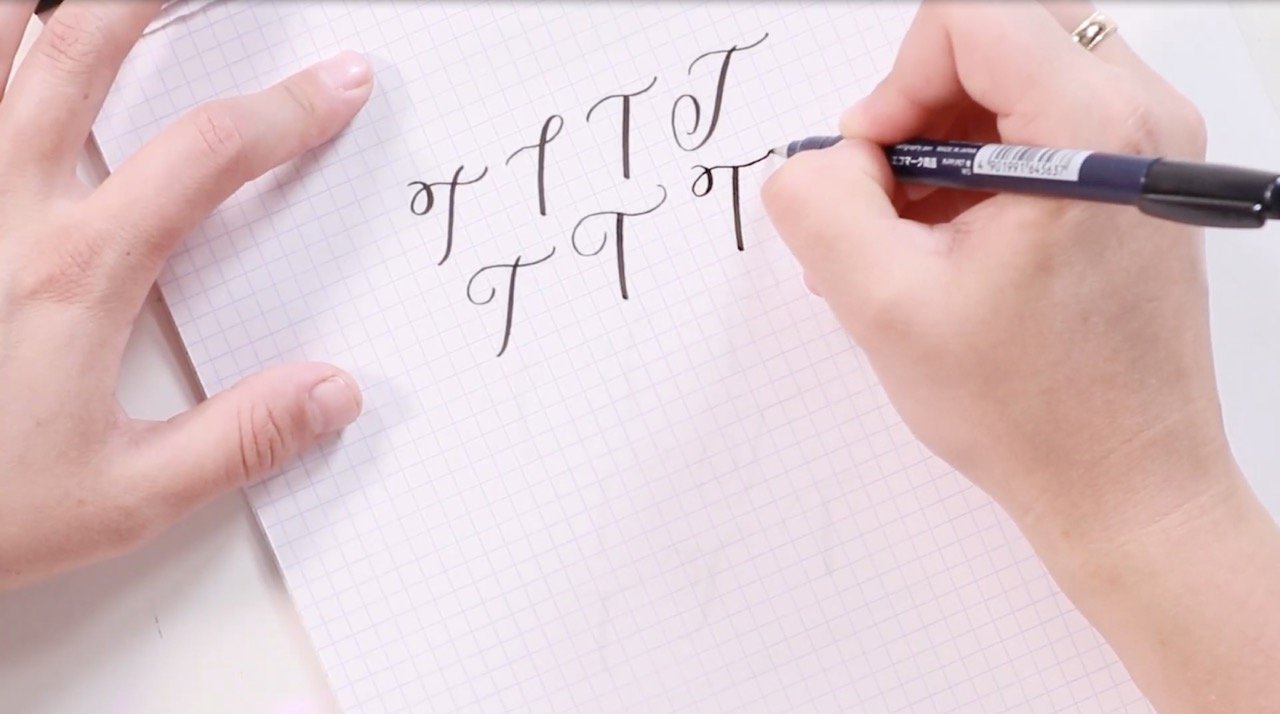 15 Ways To Write Letter T in Brush Calligraphy - The Happy Ever Crafter ...