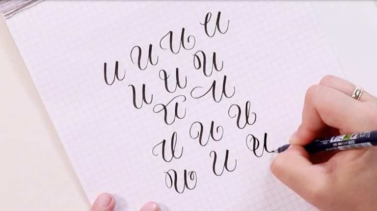 15 Ways To Write Letter U in Brush Calligraphy - The Happy Ever Crafter ...
