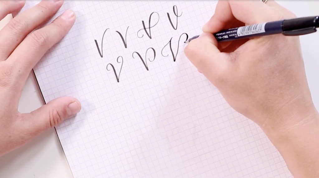 15 Ways To Write Letter V in Brush Calligraphy - The Happy Ever Crafter ...